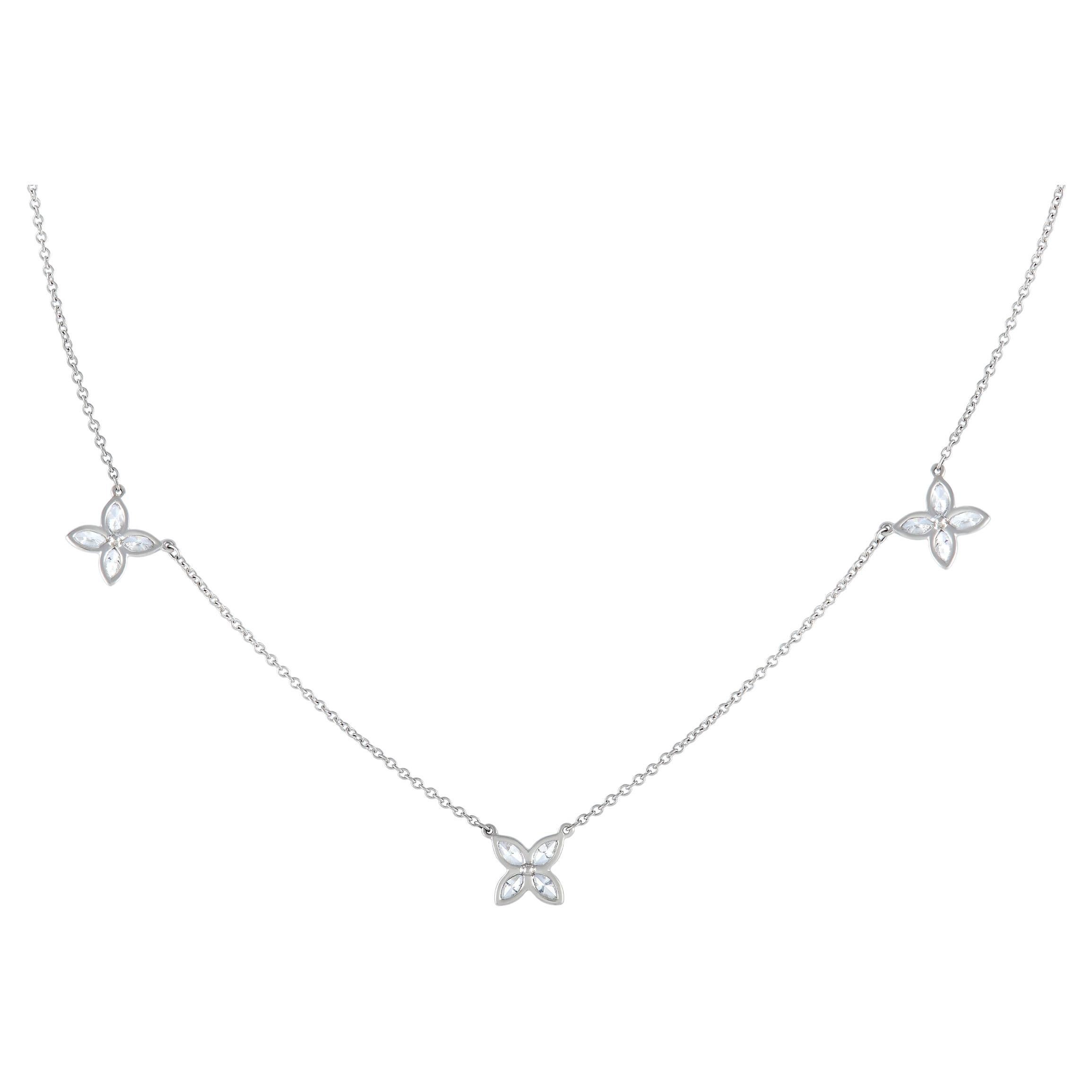 Tiffany and Co. Victoria Platinum 1.25ct Diamond Necklace For Sale at ...