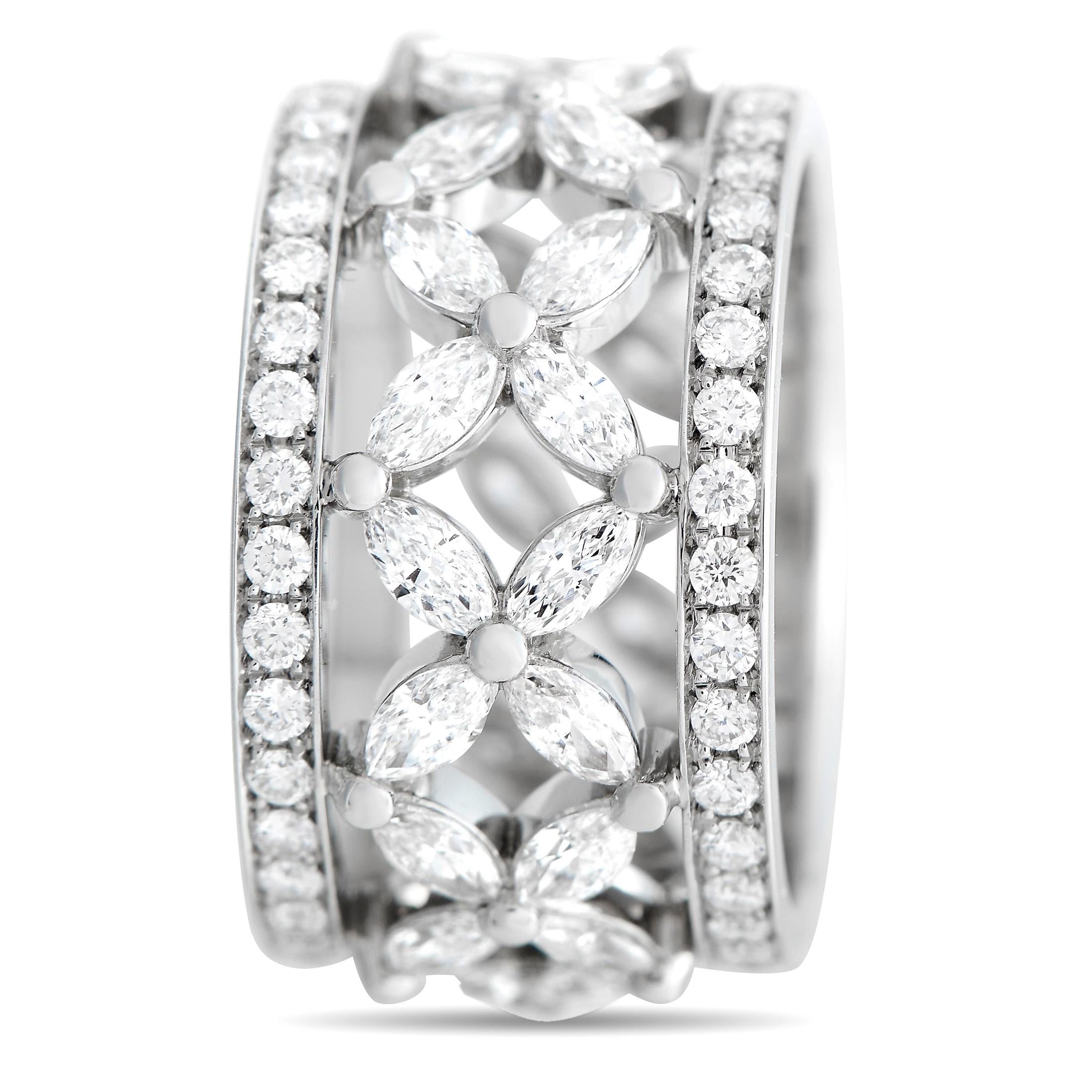 Tiffany and Co. Victoria Platinum 2.34 Ct Diamond Wide Band Ring For ...