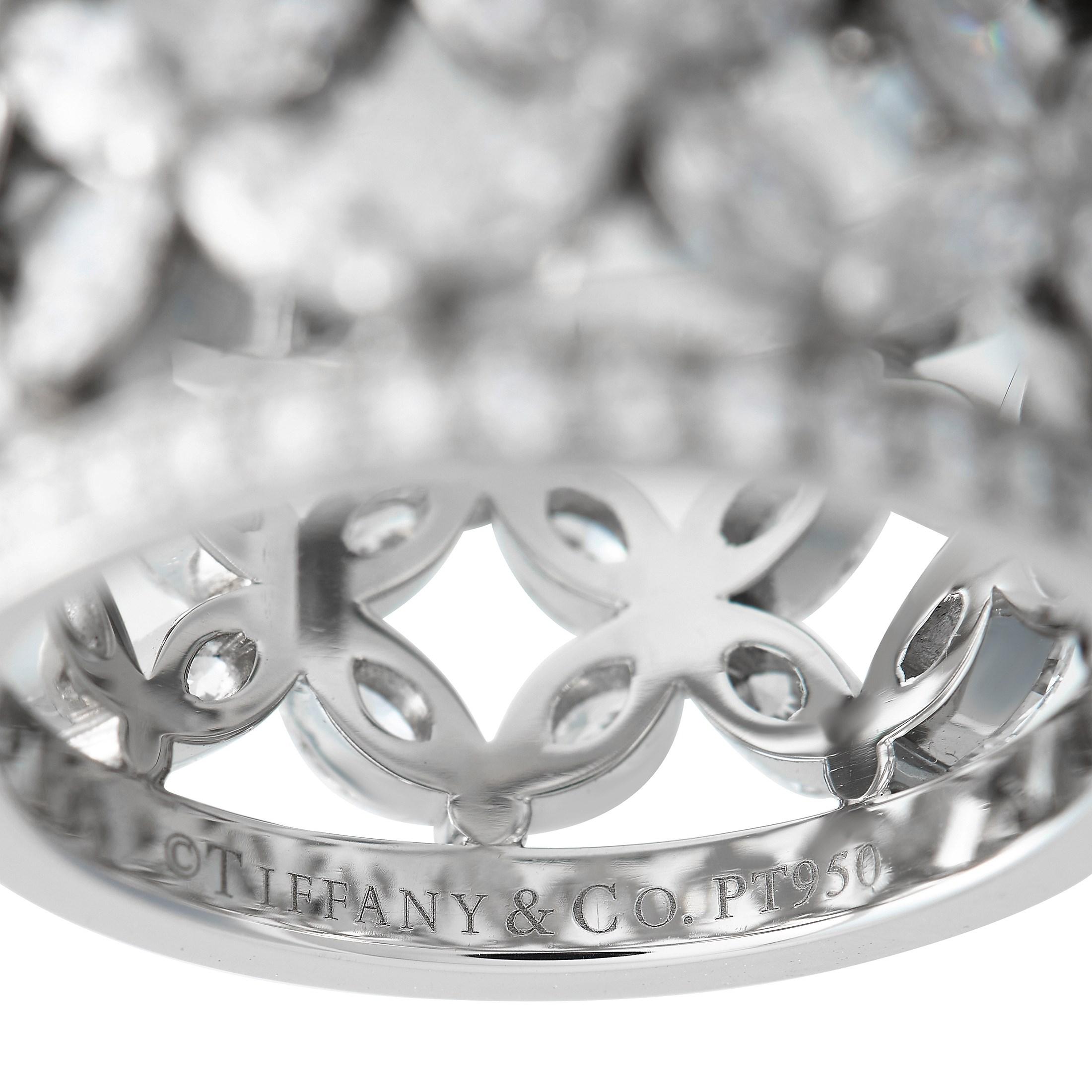 Tiffany and Co. Victoria Platinum 2.34 Ct Diamond Wide Band Ring For ...