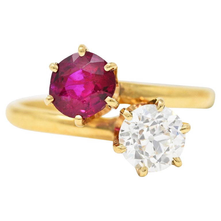 Tiffany and Co Victorian 1.08 Carats Ruby Old European Cut Diamond Toi ...