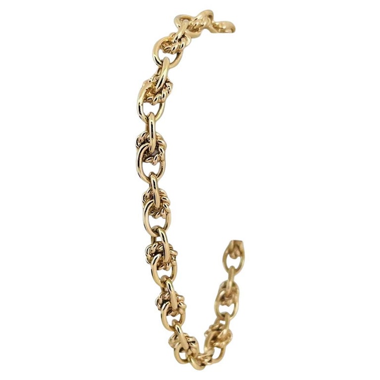 Tiffany and Co. Vintage 14 Karat Yellow Gold Fancy Cable Link Bracelet ...