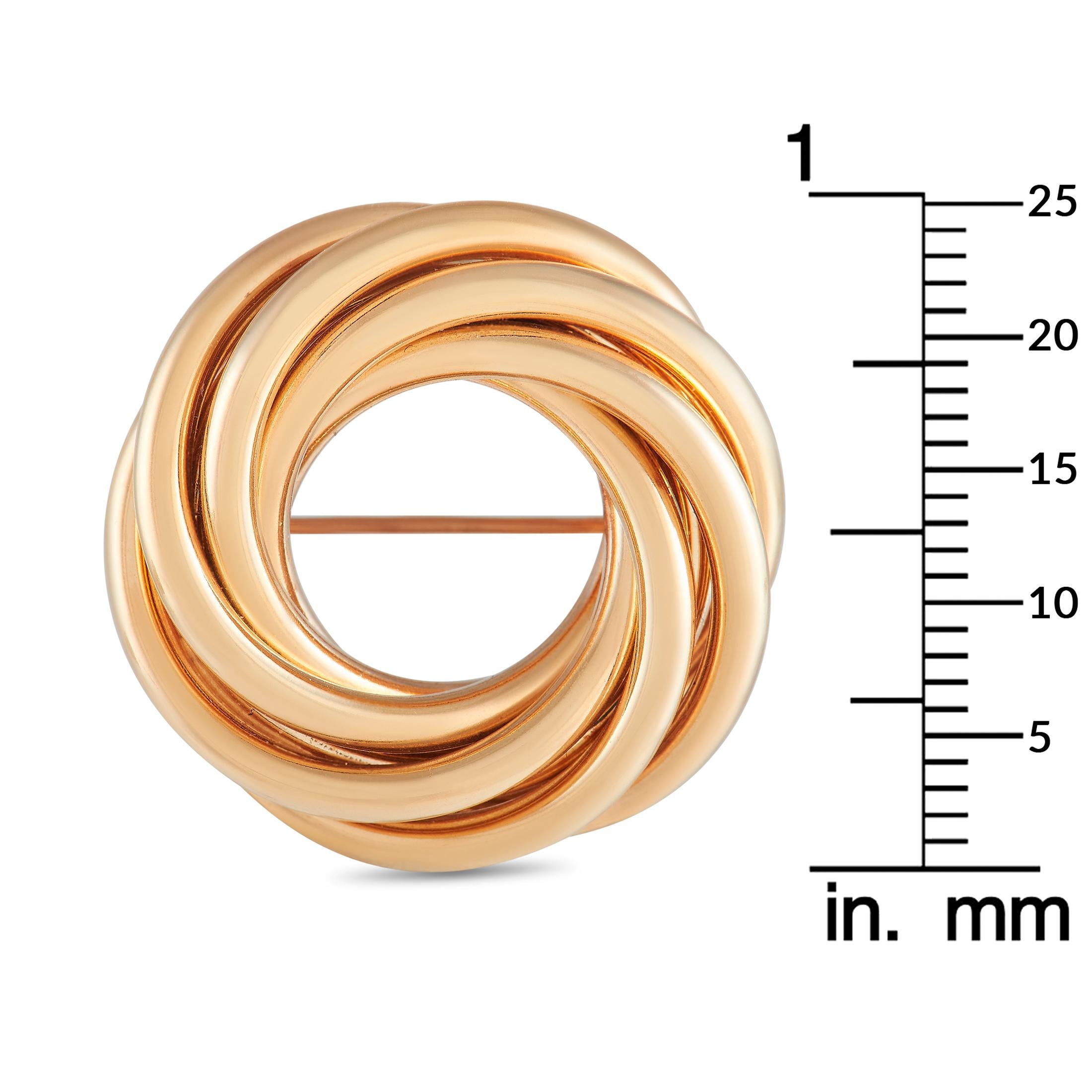 Tiffany and Co. Vintage 14k Yellow Gold Spiral Brooch For Sale at ...