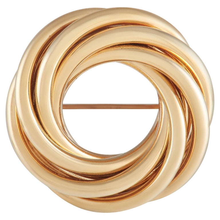 Tiffany and Co. Vintage 14k Yellow Gold Spiral Brooch For Sale at 1stDibs