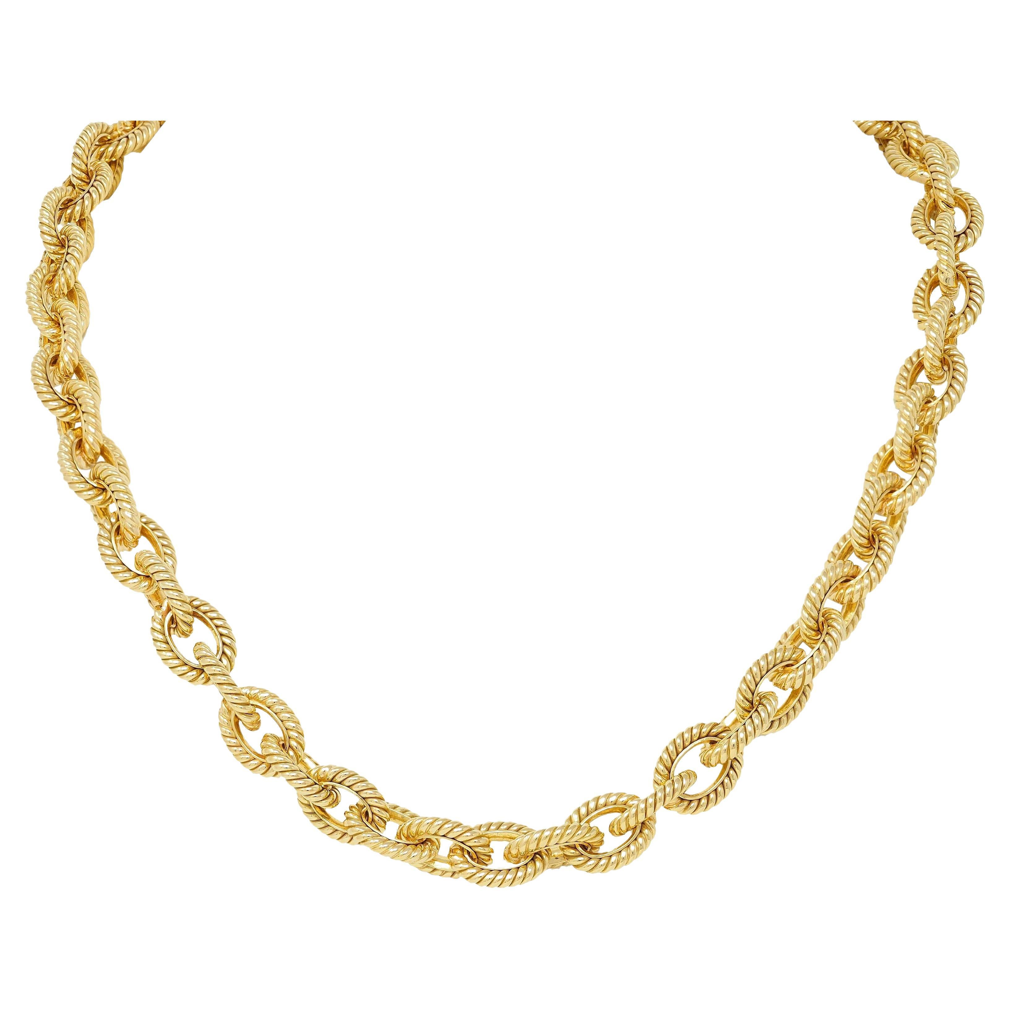 Vintage Tiffany and Co. Yellow Gold Twisted Rope Chain Necklace at ...