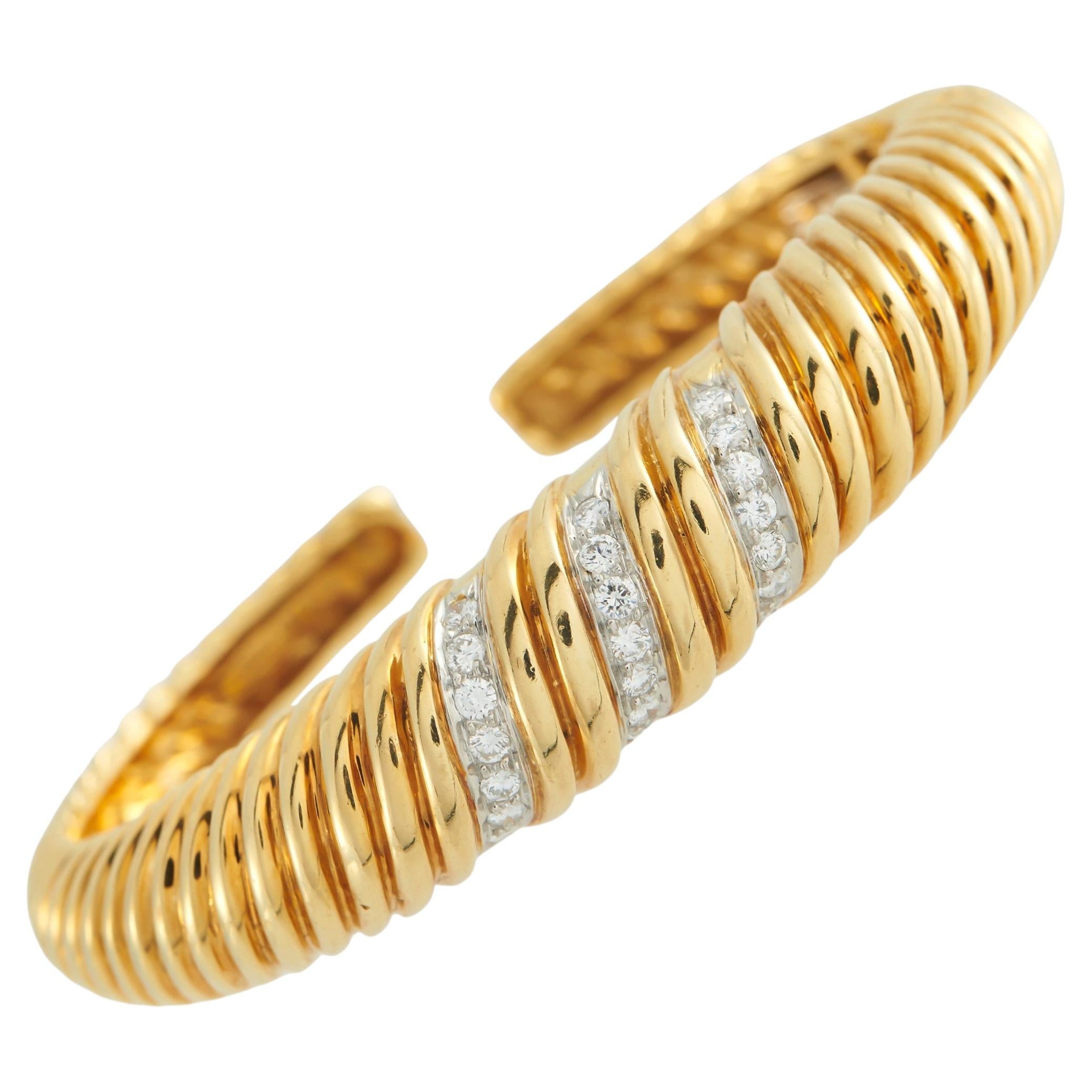 Tiffany and Co. French 12 Carat Diamond Bracelet in Platinum and 18K ...