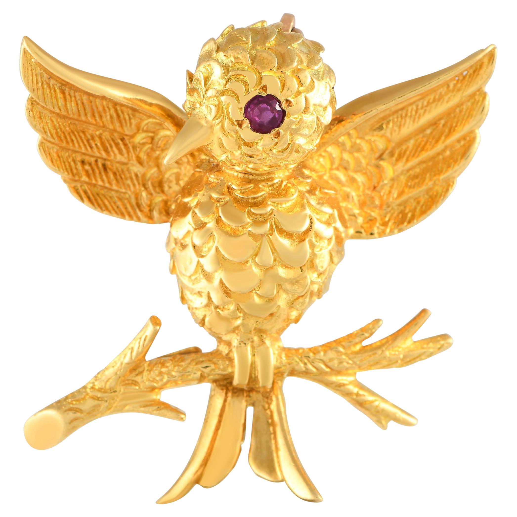 Tiffany and Co. Ruby Sapphire Diamond 18k Gold American Flag Brooch at ...