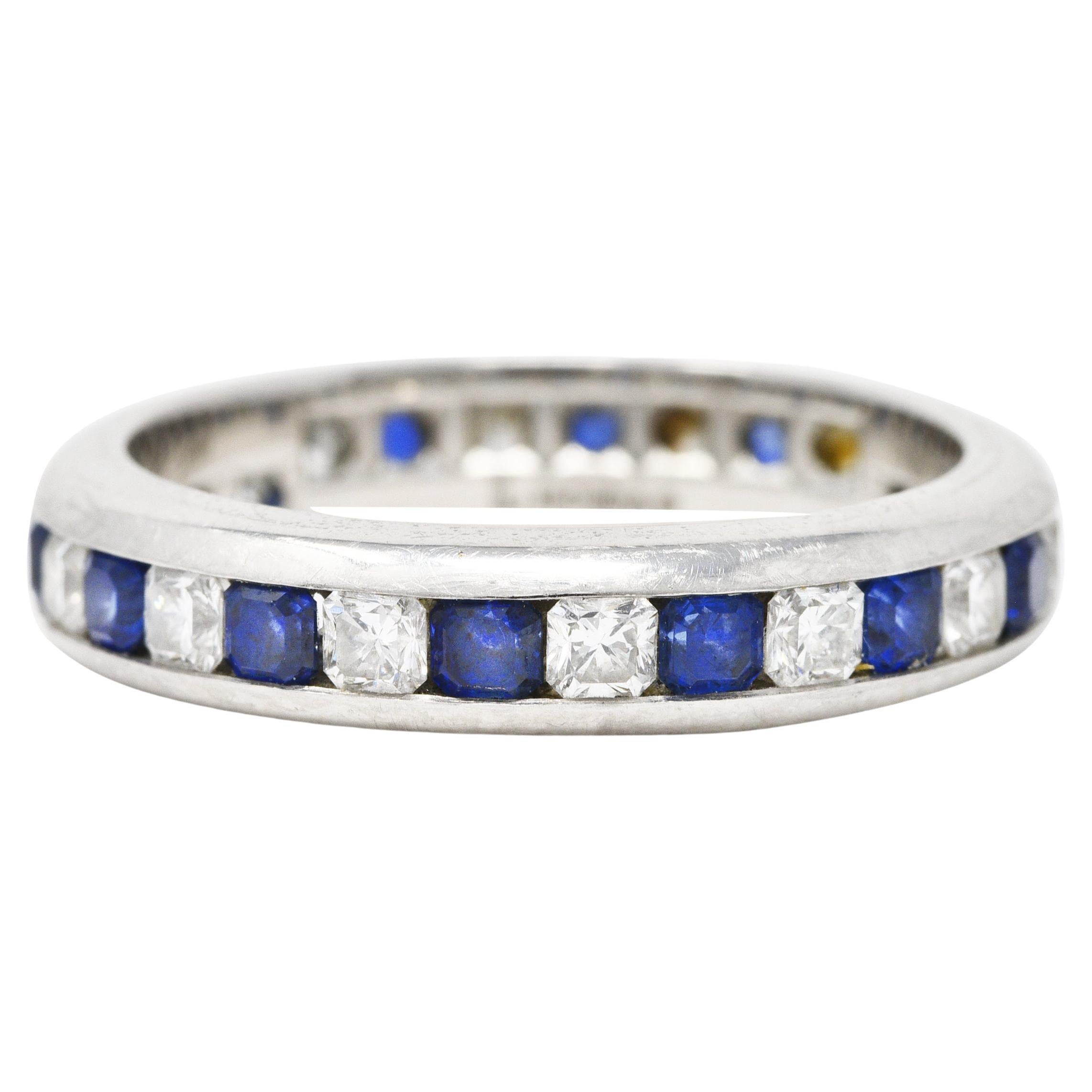 Tiffany and Co. Vintage Sapphire Wide Band Ring at 1stDibs