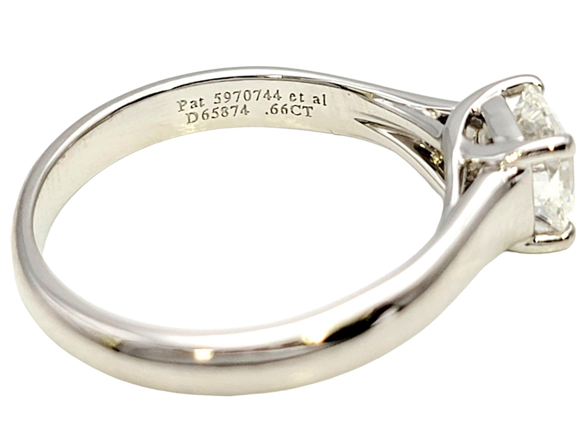 Tiffany and Co. Vintage .66 Lucida Solitaire Platinum Engagement Ring ...