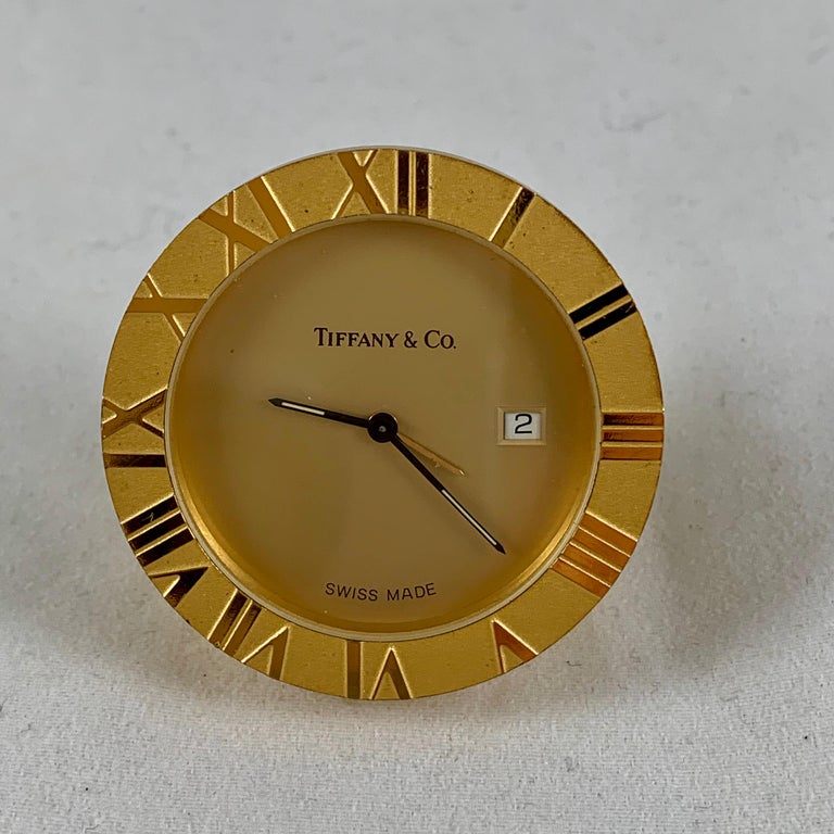 Tiffany and Co. Vintage Brass Atlas Travel Alarm Clock with Sleeper ...