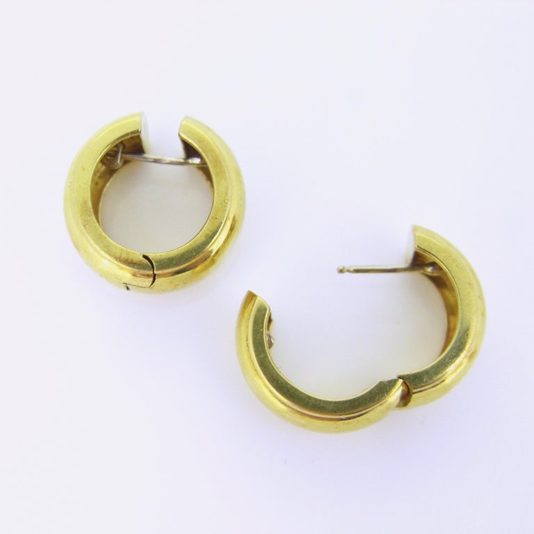 Tiffany and Co. Vintage Creoles Yellow Gold Hoop Earrings at 1stDibs ...