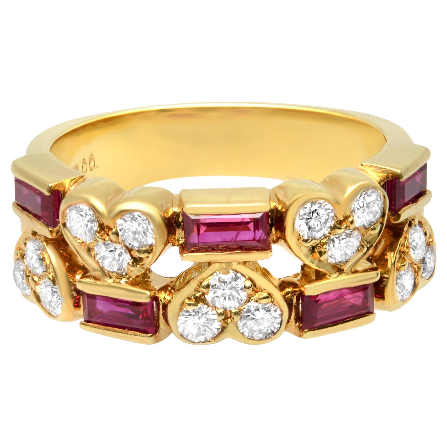 Tiffany and Co. Diamond Baguette Gold Stackable Ring at 1stDibs ...