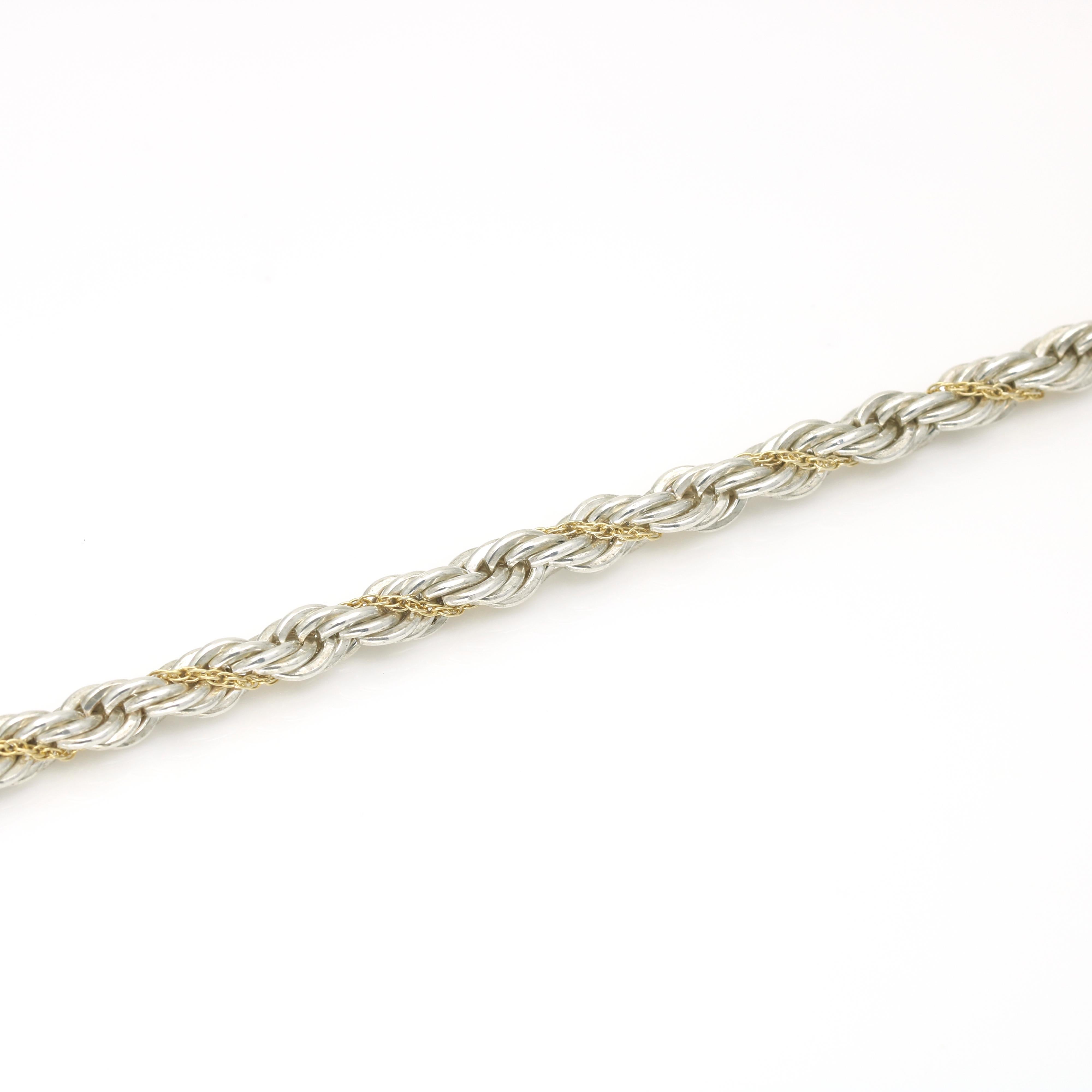 Tiffany and Co. Vintage Rope Bracelet in Sterling Silver and 18k Yellow ...