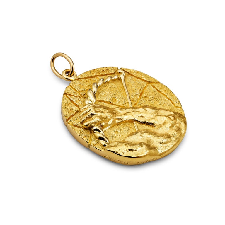 Tiffany and Co. Vintage Sagittarius Large Gold Zodiac Pendant at 1stDibs | tiffany zodiac ...