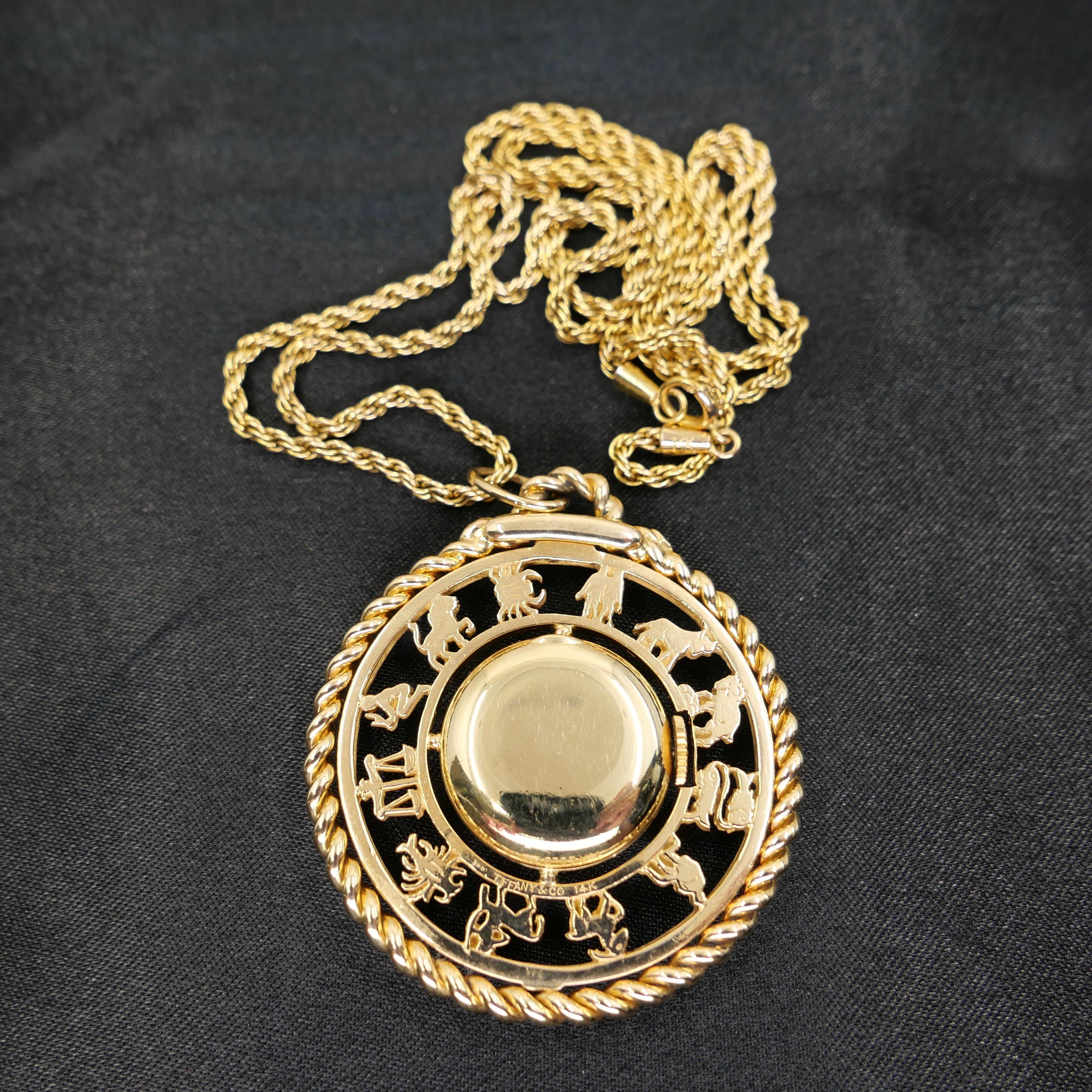 Tiffany and Co Vintage Solid 14k Zodiac Pendant Watch Movement by ...
