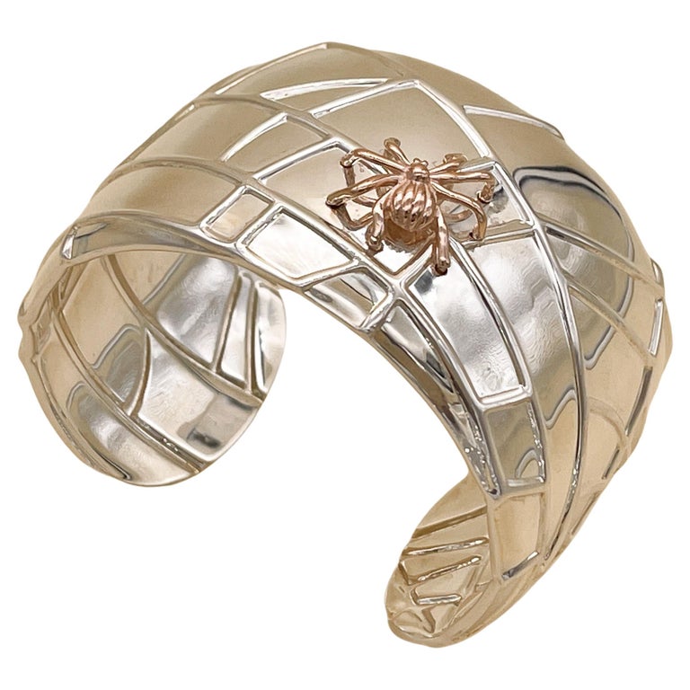 Tiffany and Co. Vintage Spider Sterling Silver and 18k Cuff Bracelet ...