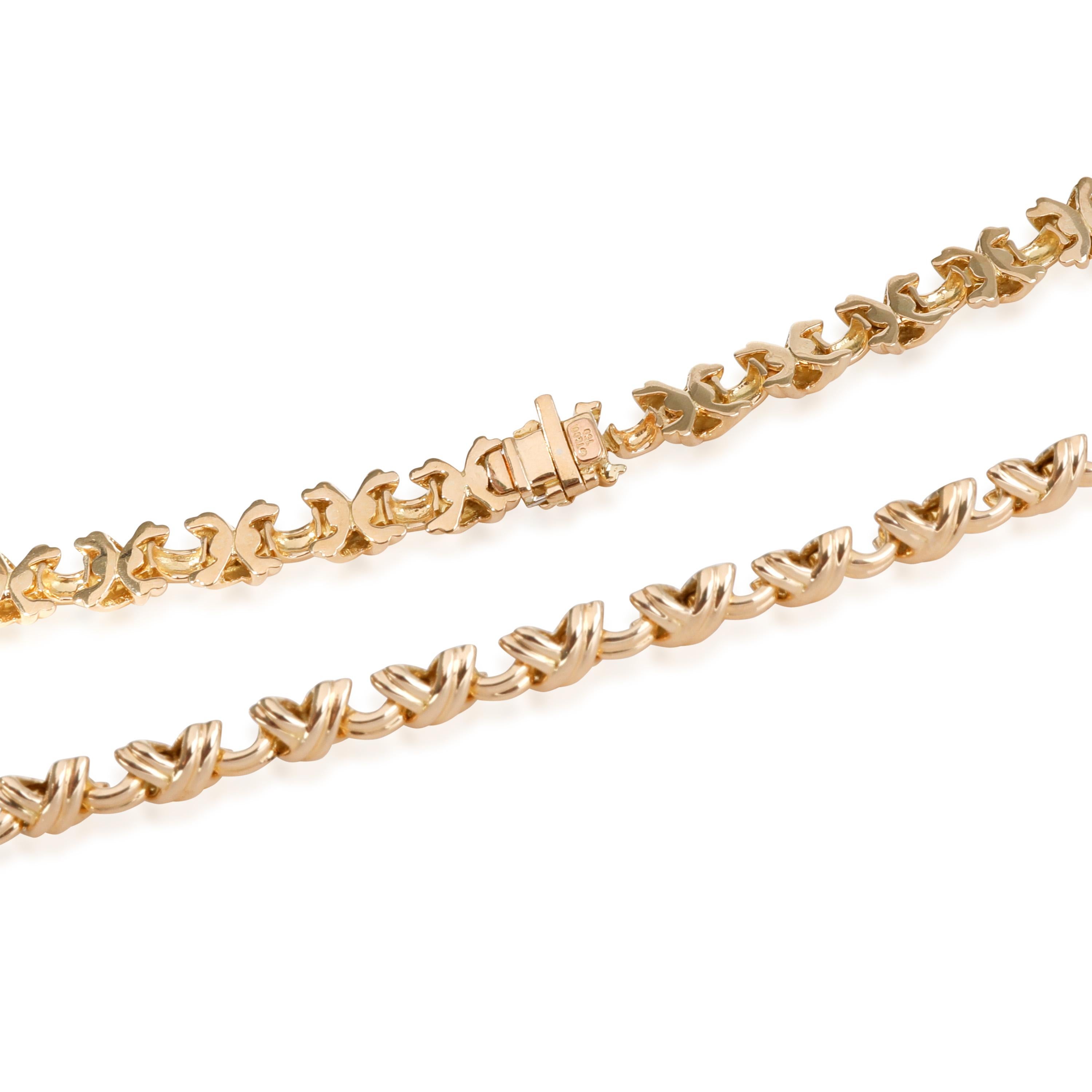 Tiffany and Co. Vintage X Collar Necklace in 18k Yellow Gold For Sale ...