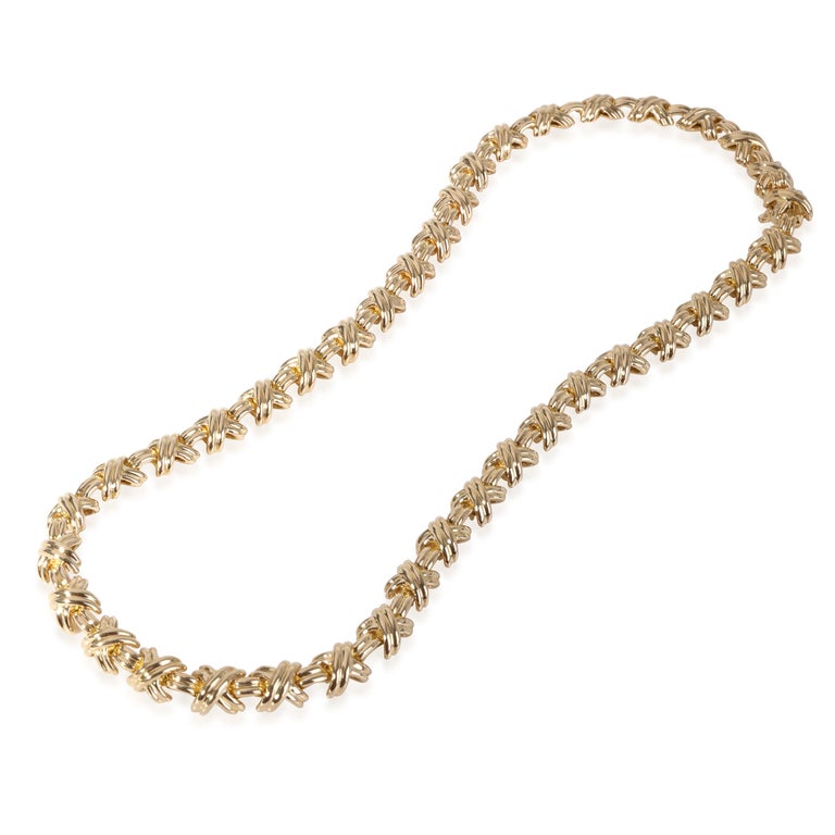 Tiffany and Co. Vintage X Collar Necklace in 18k Yellow Gold For Sale ...