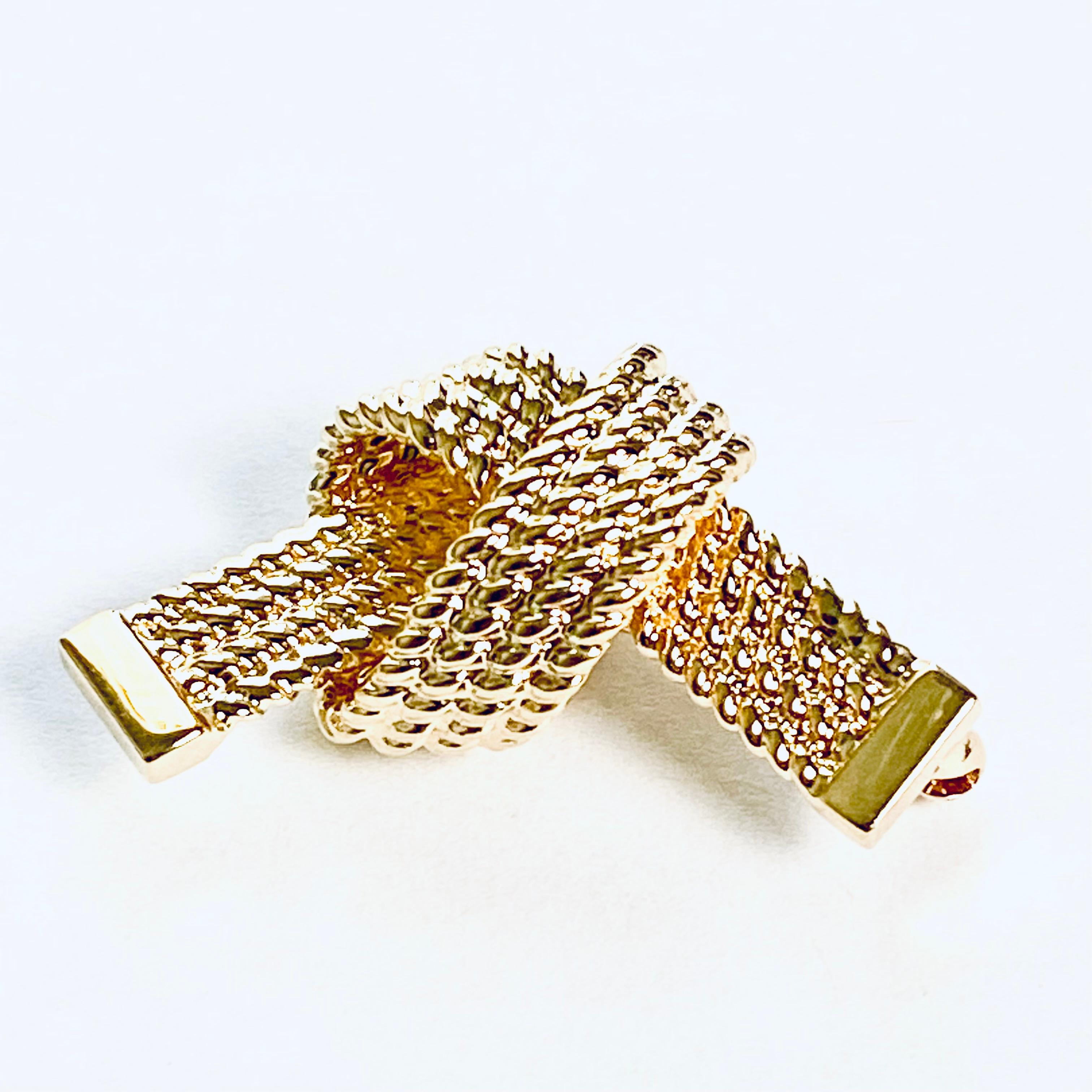 Tiffany Co Vintage Yellow Gold 4 Strand Rope Knotted Love Knot 1 Inch ...