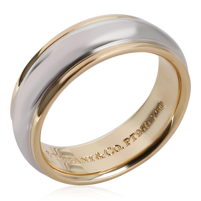 Tiffany and Co. Wedding Band in 18k Yellow Gold/Platinum For Sale at 1stDibs