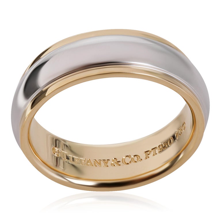 Tiffany and Co. Wedding Band in 18k Yellow Gold/Platinum For Sale at 1stDibs