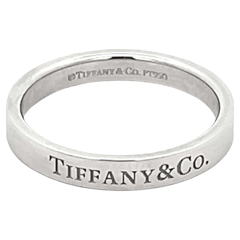 Tiffany and Co. Wedding Band in Platinum 3 mm Wide For Sale at 1stDibs
