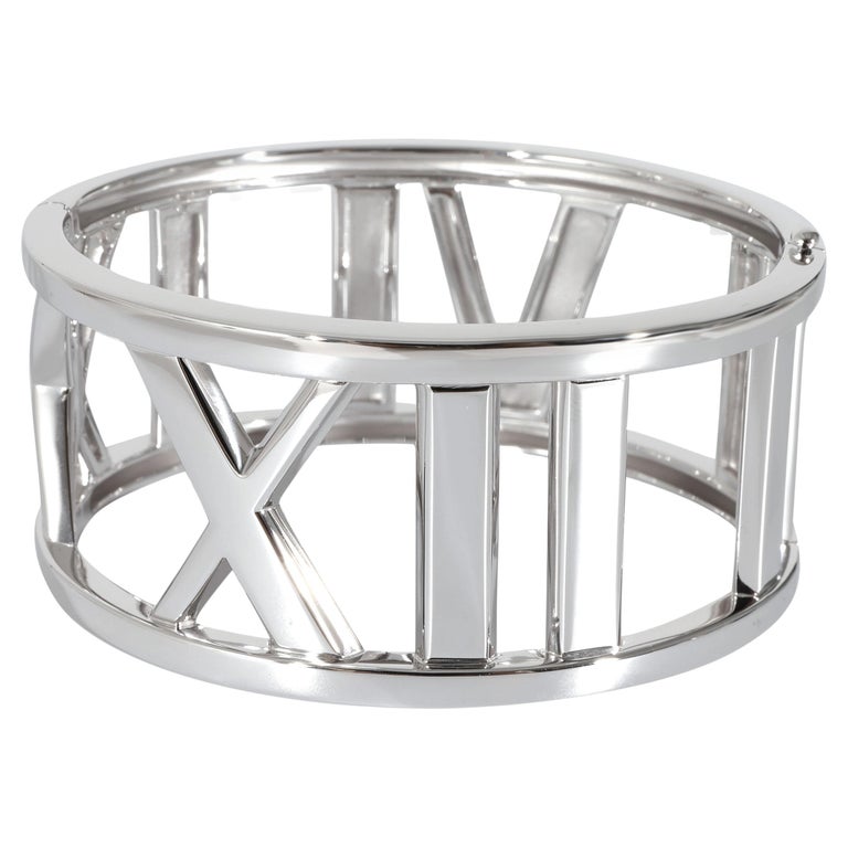 Tiffany and Co. Wide Atlas Open Bangle in 18k White Gold For Sale at ...