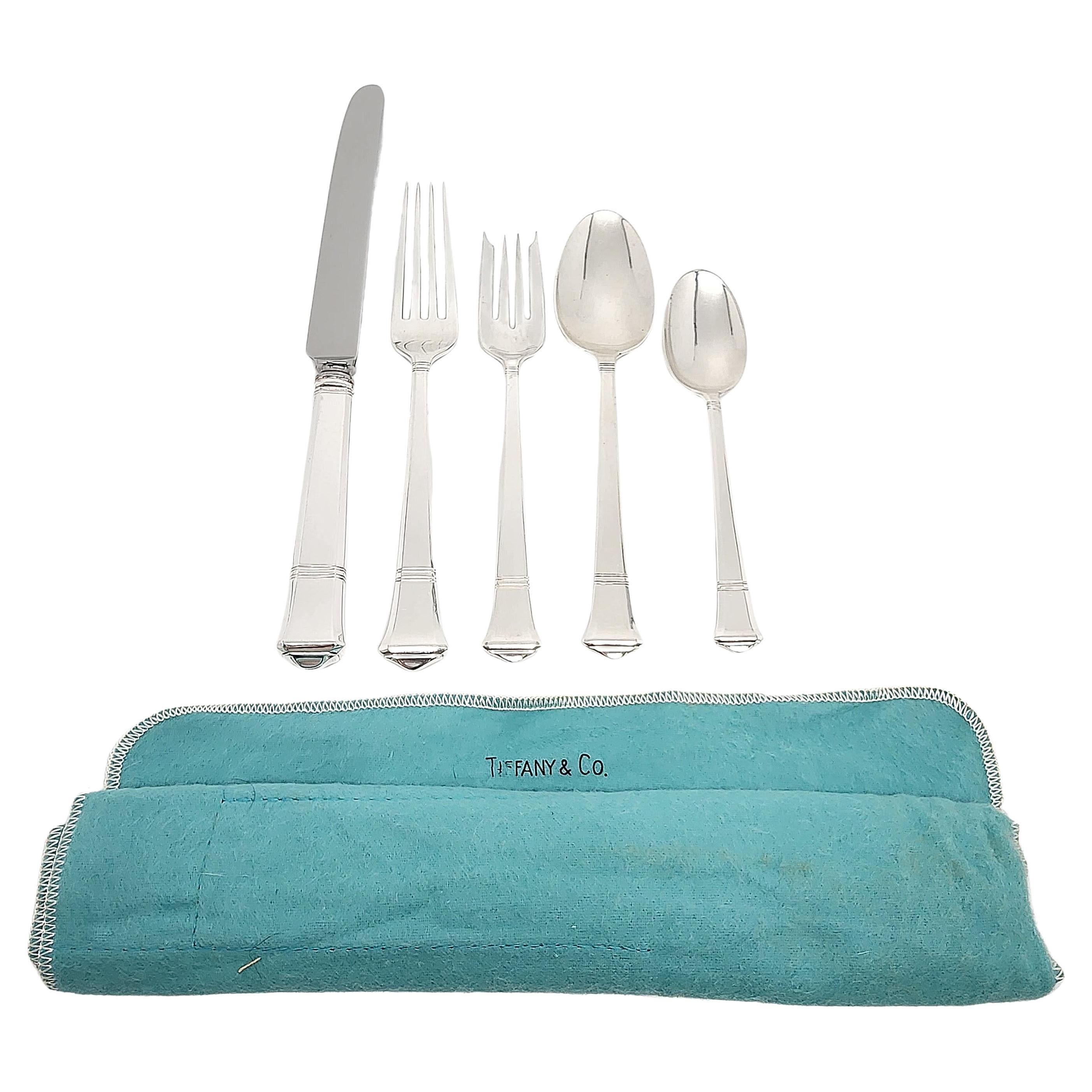 Tiffany and Co Windham Sterling Silver 5pc Dinner Place Setting w/Pouch ...
