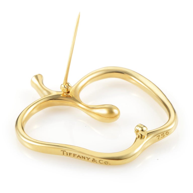Tiffany and Co. Women's 18 Karat Yellow Gold Openwork Apple Brooch ...