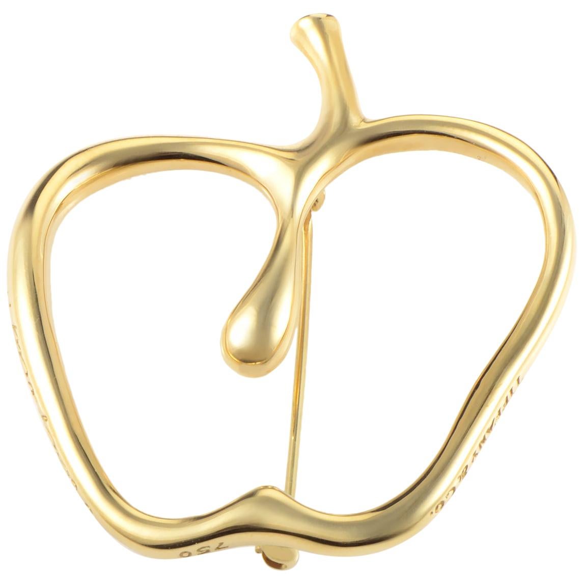 Tiffany and Co. Women's 18 Karat Yellow Gold Openwork Apple Brooch ...