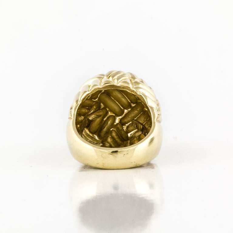 Tiffany and Co. Woven Pattern Dome Ring in 18K Gold For Sale at 1stDibs