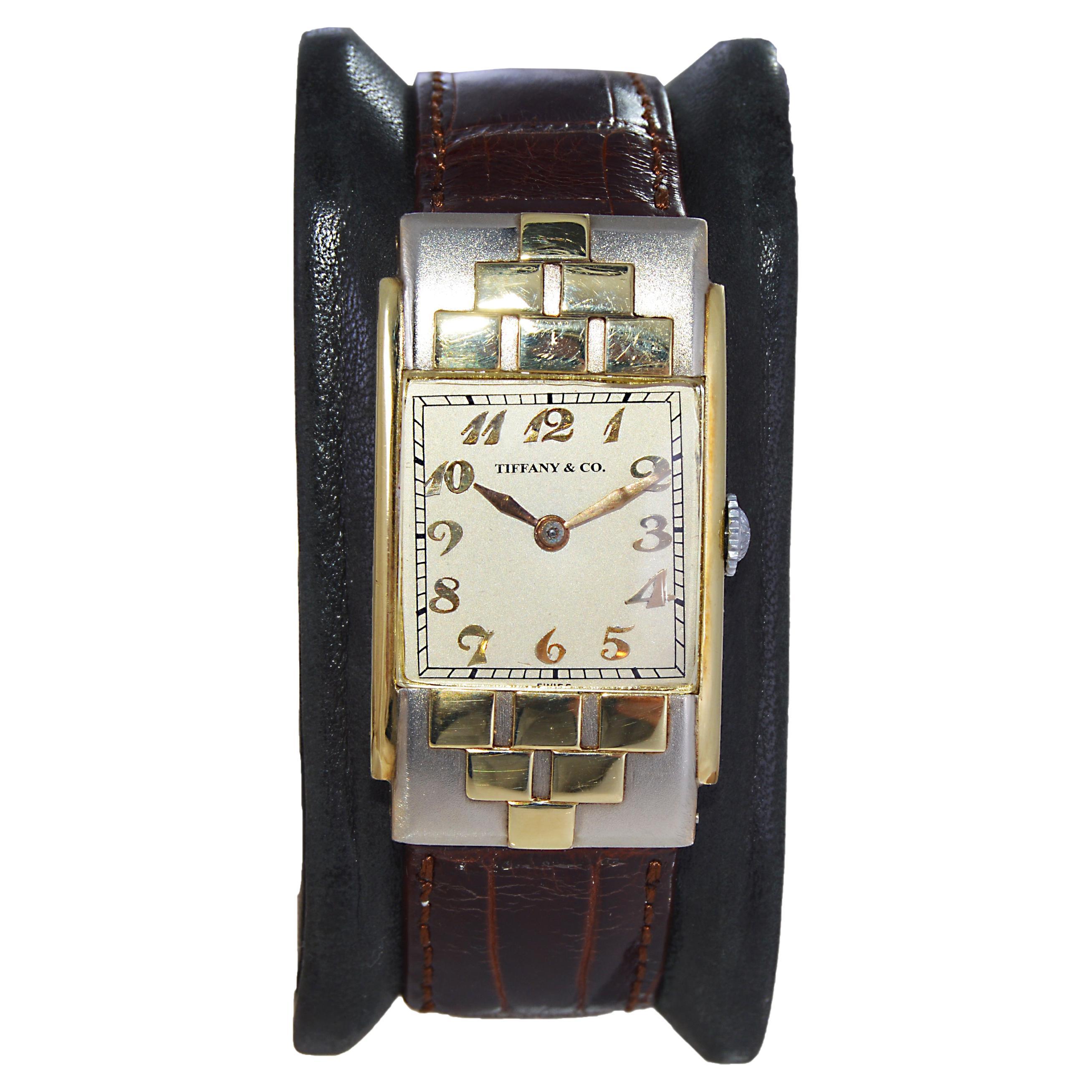 Tiffany and Co. by International Watch Co. 18 Karat Gold Art Deco ...