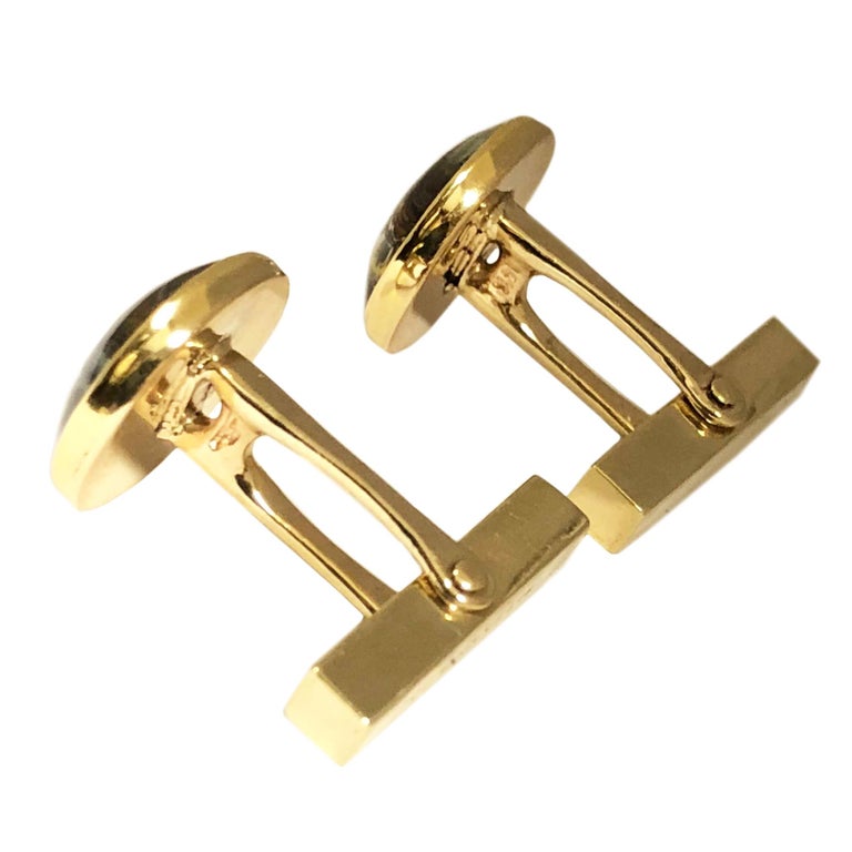 Tiffany and Co. Yellow Gold and Reverse Crystal Quail Hunting Cufflinks ...