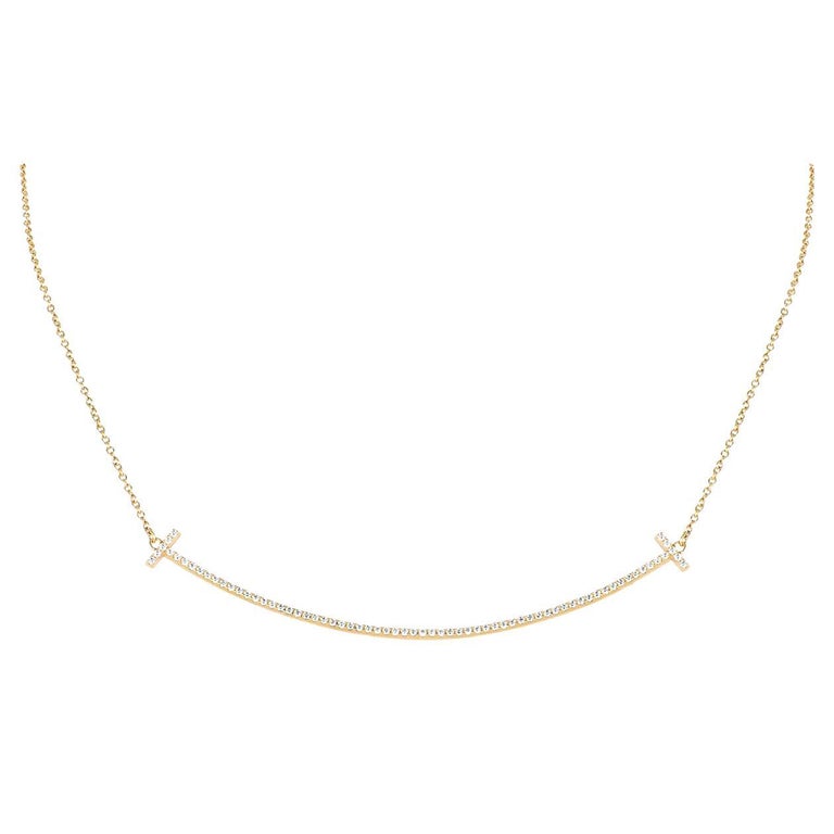 Tiffany and Co. Yellow Gold Diamond Smile Pendant at 1stDibs