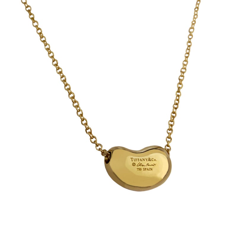 Tiffany and Co. Yellow Gold Elsa Peretti Bean Pendant Necklace For Sale ...