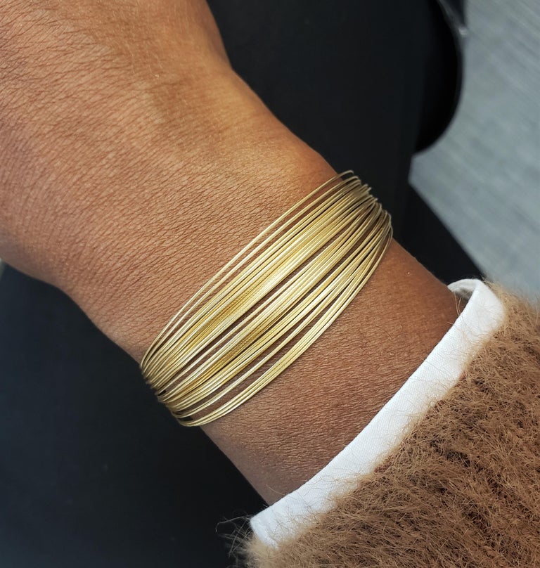 Tiffany and Co. Yellow Gold Flexible Multi-Strand Wire Bracelet at 1stDibs