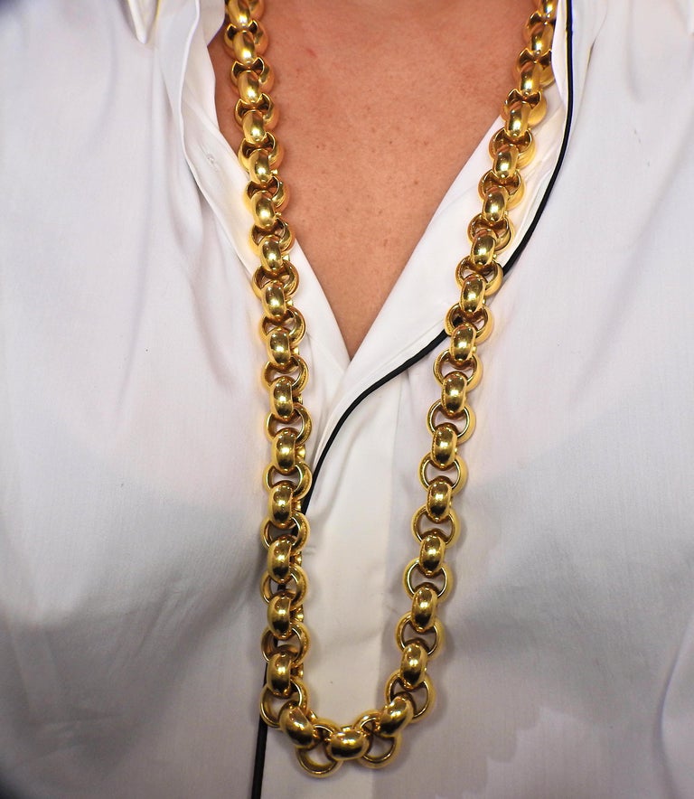 Tiffany and Co. Yellow Gold Link Necklace For Sale at 1stDibs