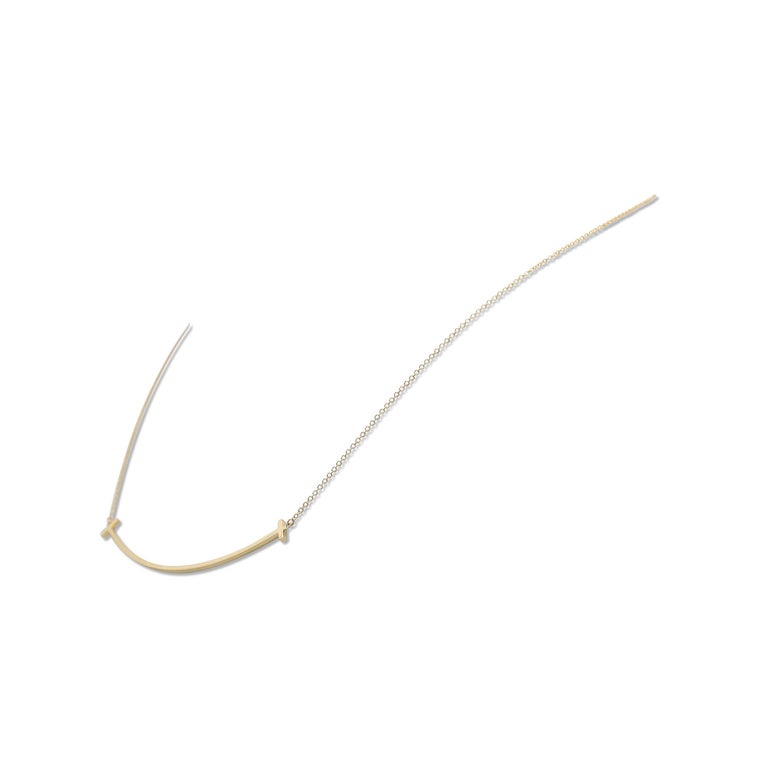 Tiffany and Co. Yellow Gold Smile Pendant Necklace at 1stDibs