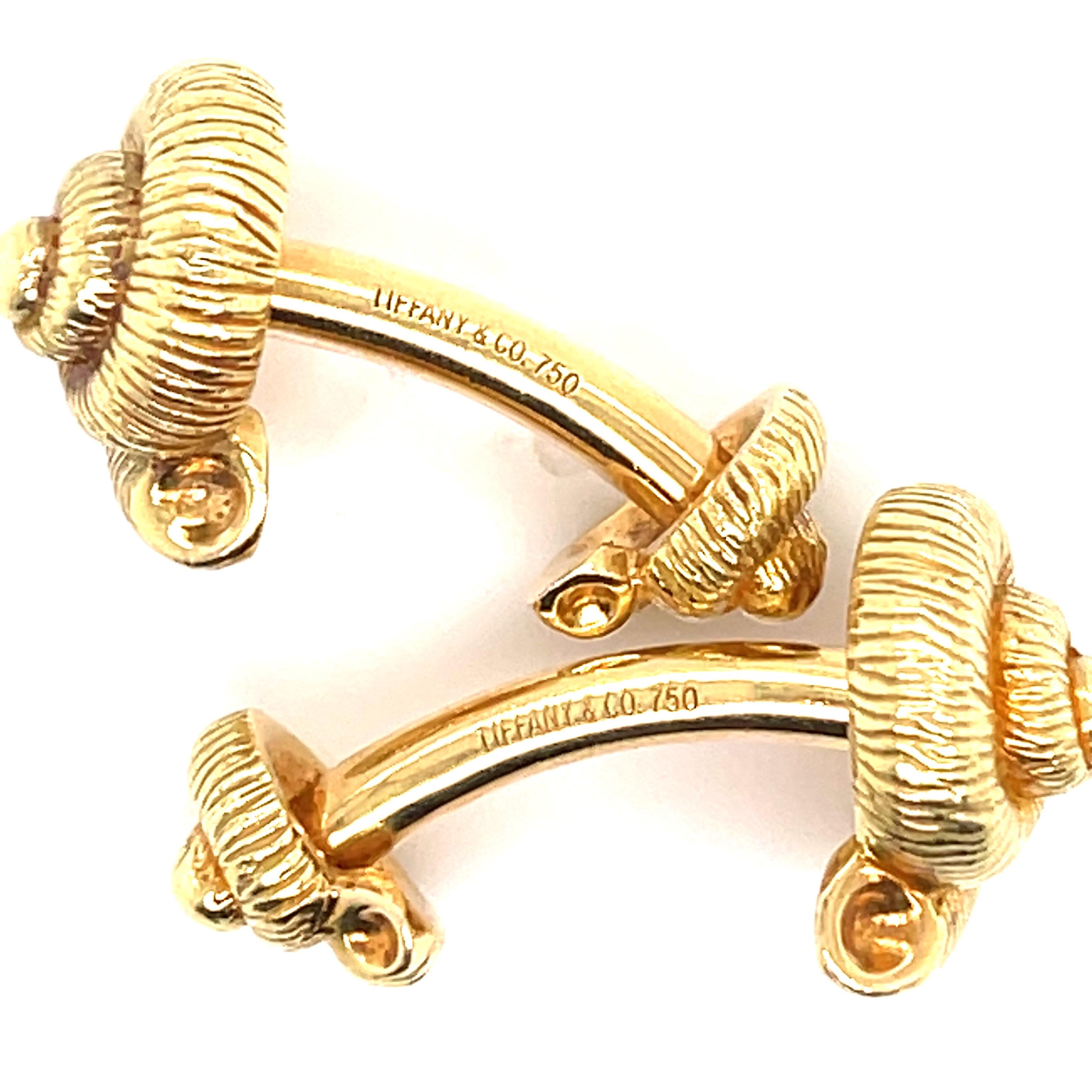 Tiffany and Co23. Gold Sea Shell Cuff Links For Sale at 1stDibs ...