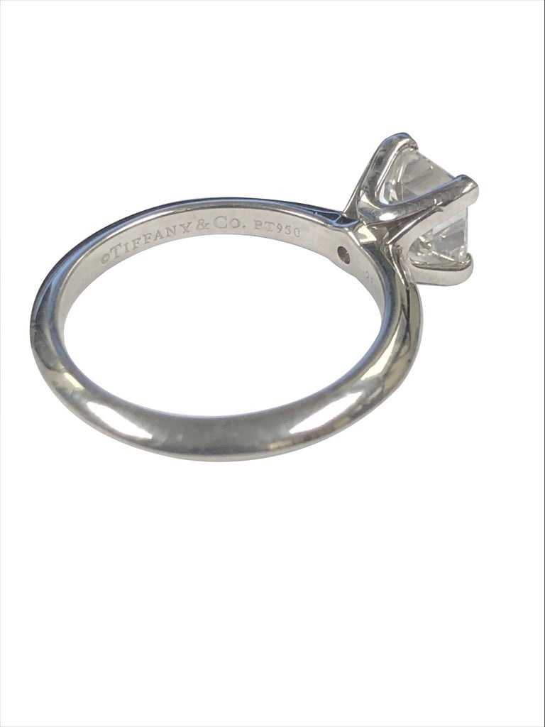 Tiffany and Co 1 Carat Square Step Cut Diamond and Platinum Engagement ...