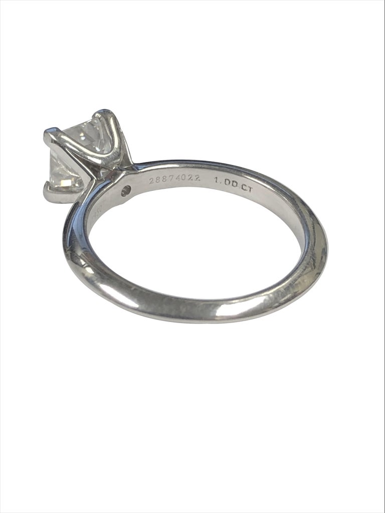 Tiffany and Co 1 Carat Square Step Cut Diamond and Platinum Engagement ...