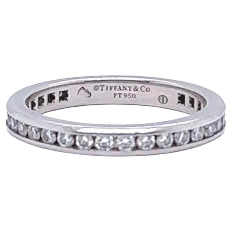 Tiffany and Co. Diamond Platinum Channel Set Eternity Band at 1stDibs