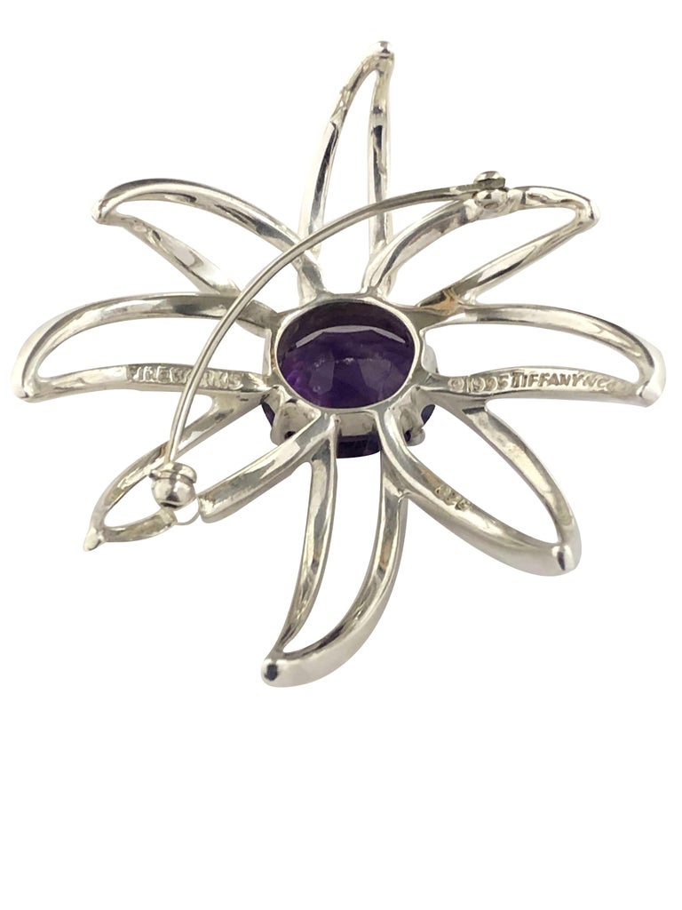 Tiffany and Co. Fireworks Sterling and Amethyst Large Brooch at 1stDibs