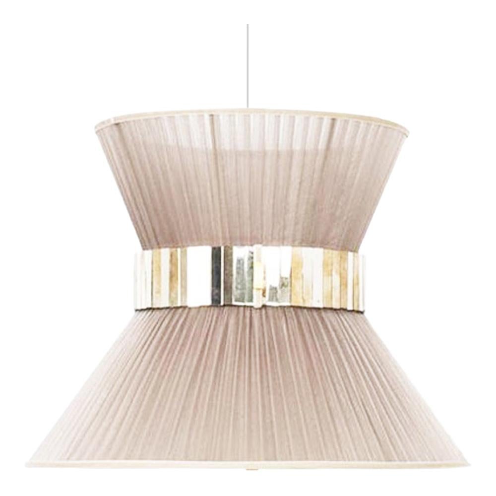 Tiffany contemporary Hanging Lamp 60 cm blue Silk Silvered Glass ...