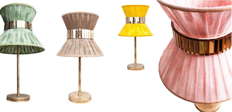 Tiffany Contemporary Table Lamp 23 Beige Paint Gauze Silvered Glass ...