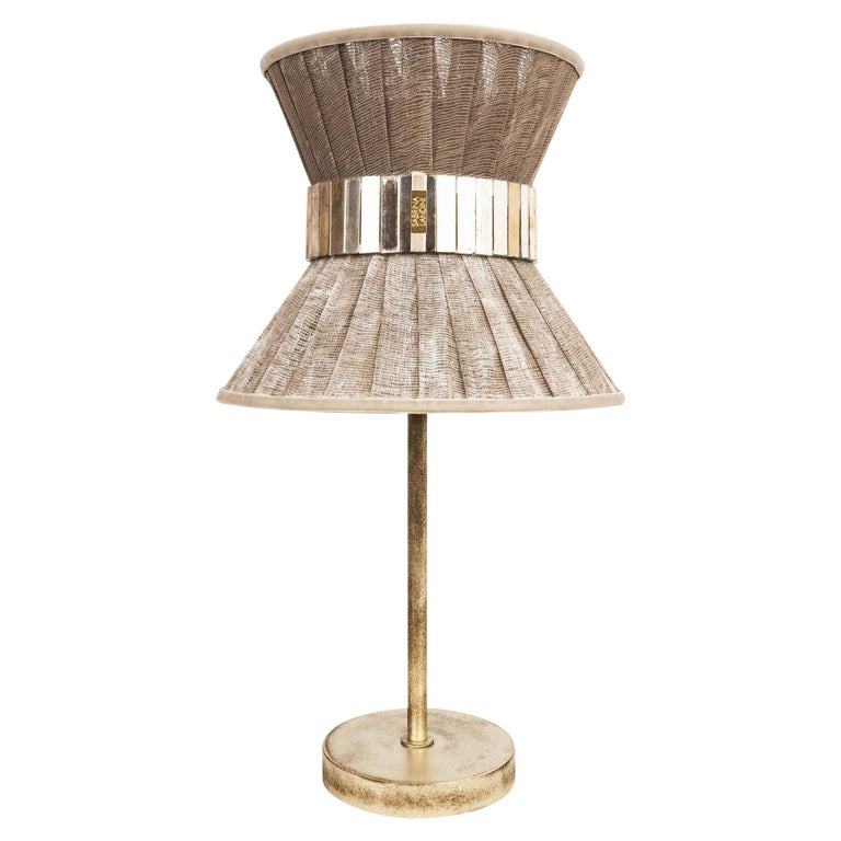 Tiffany Contemporary Table Lamp 23 Beige Paint Gauze Silvered Glass ...