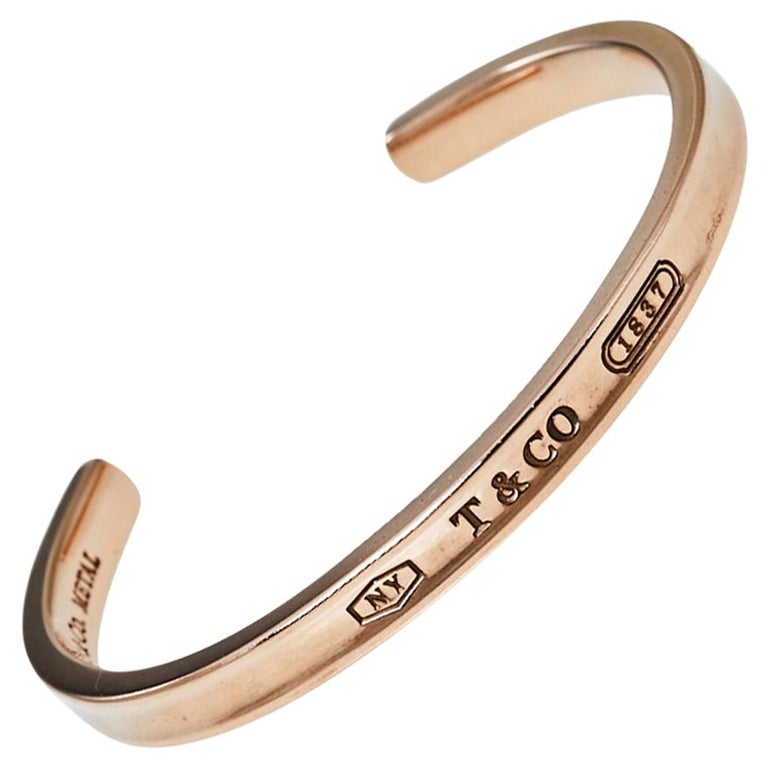 Tiffany and Co.Tiffany 1837 Rubedo Metal Narrow Cuff Bracelet at 1stDibs