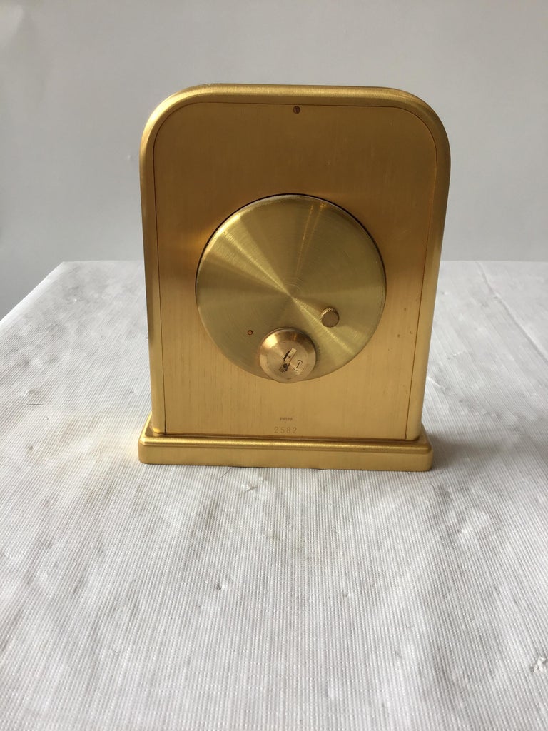 Tiffany Solid Brass Swiss Desk Clock at 1stDibs
