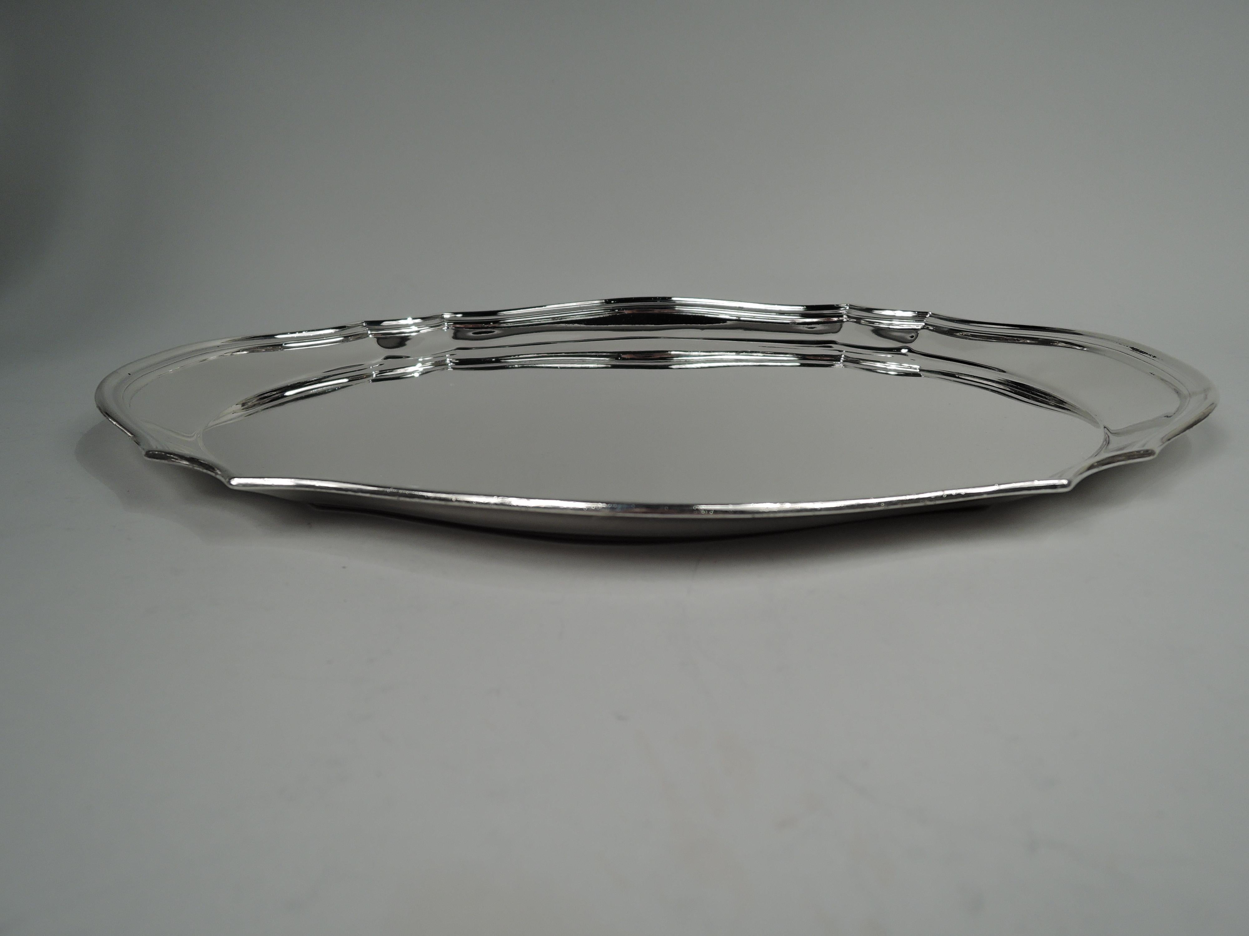 Tiffany Edwardian Georgian Sterling Silver Serpentine Oval Tray For ...
