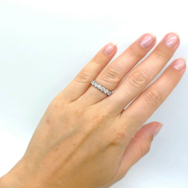 Tiffany and Co. Embrace Band Ring in Platinum 7 Diamond Anniversary ...