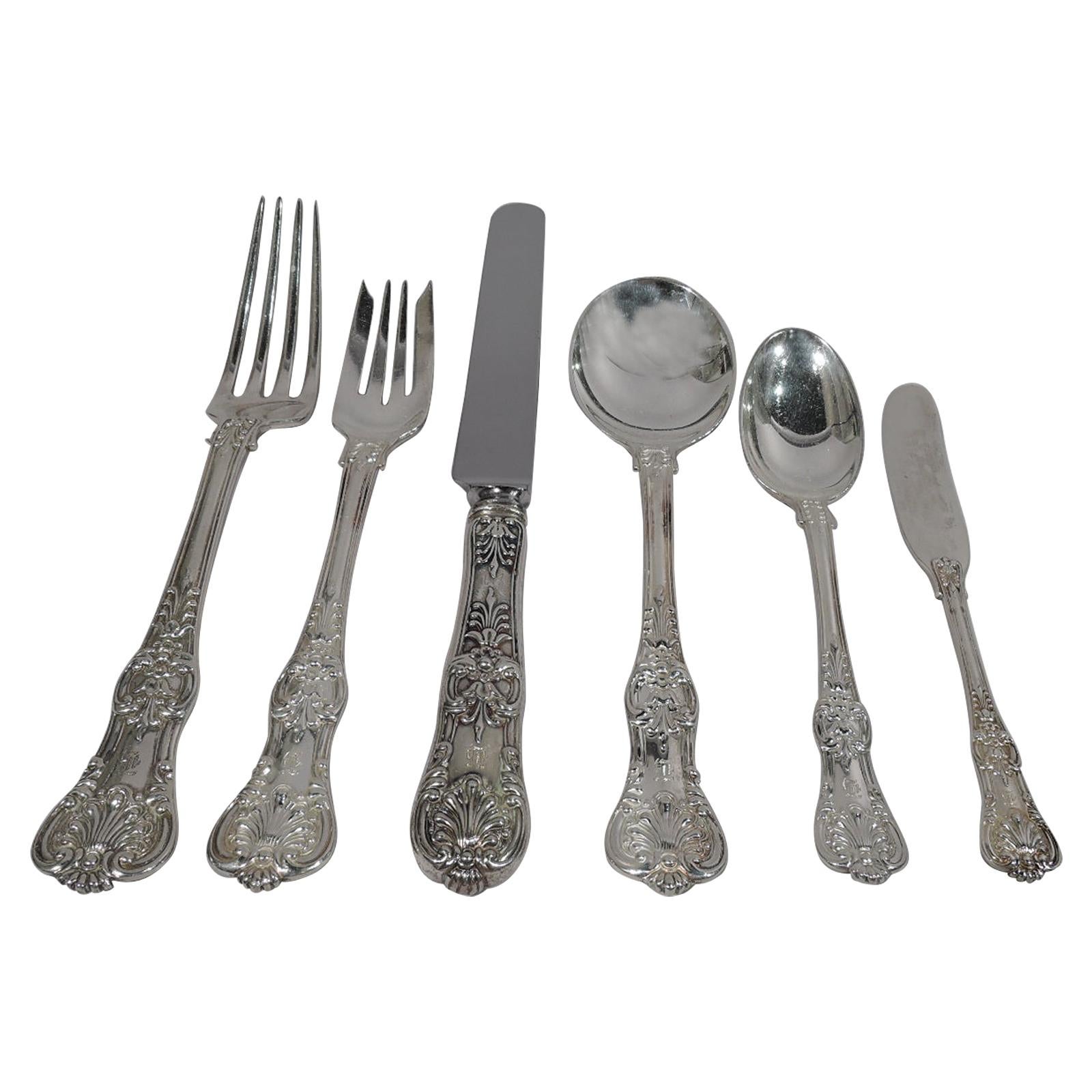 Tiffany English King Sterling Silver Dinner Set for 12 with 72 Pieces ...